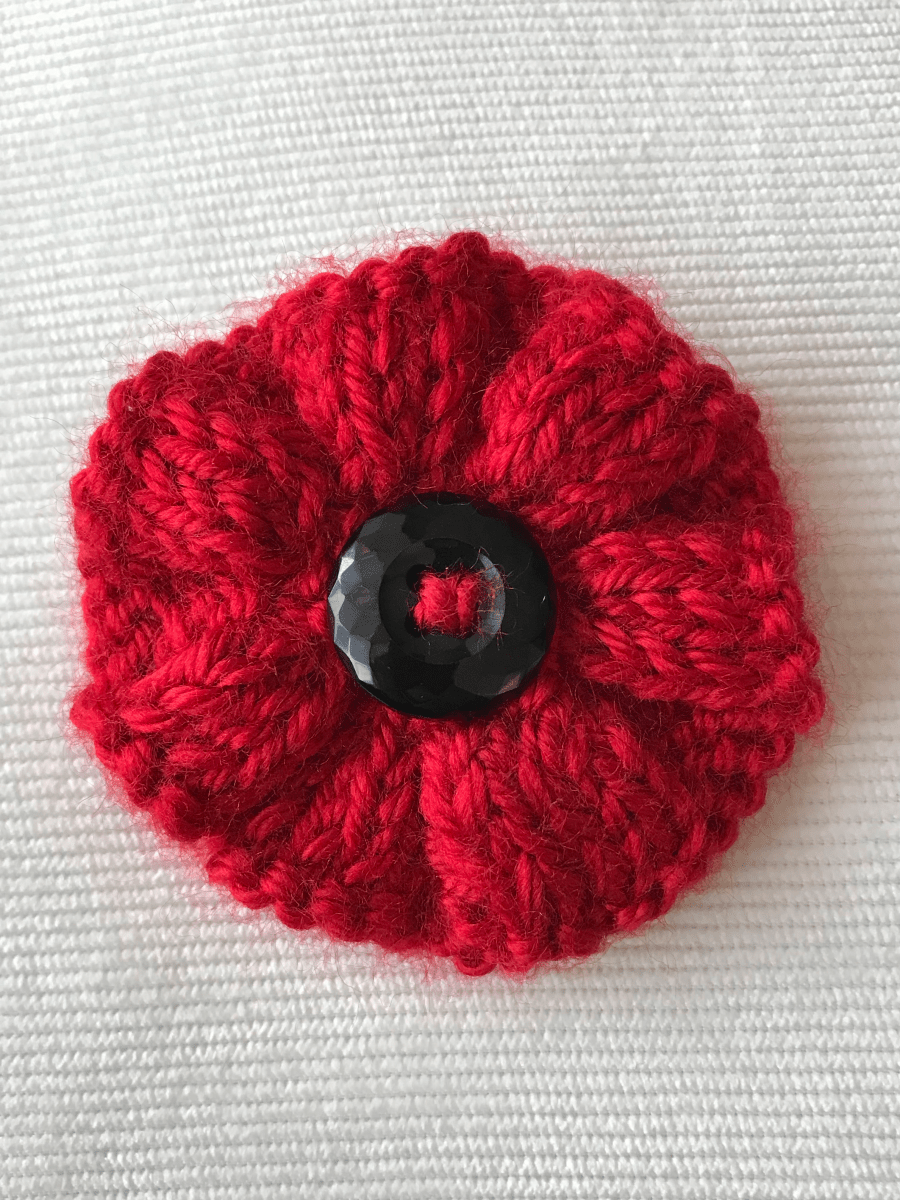 The Knit Poppy Brooch – Atilia Co. Knit & Crochet